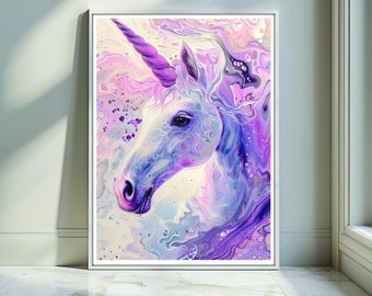 Mythical Unicorn Poster Mystical Nature Art Fantasy Poster - Etsy