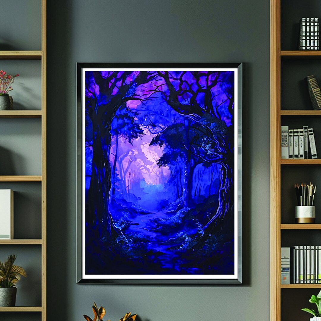 Spooky Forest Wall Art, Fantasy Poster, Fantasy Art Print, Matte ...