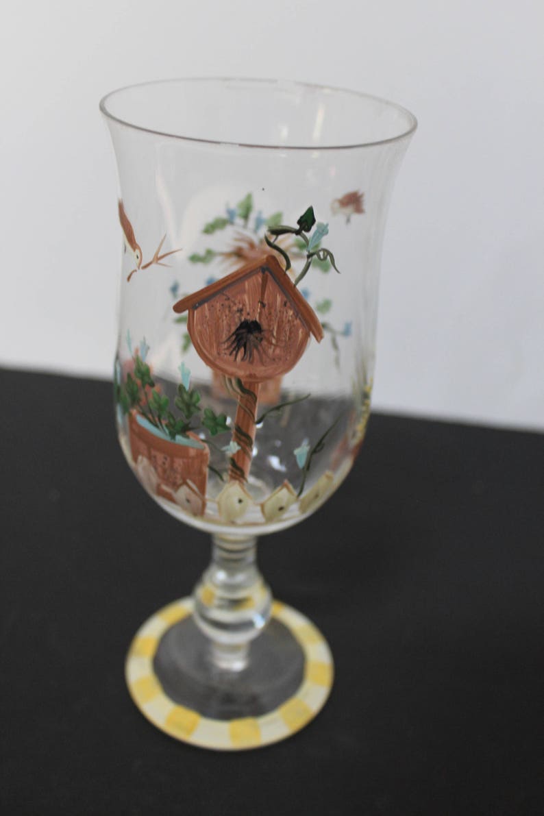 Hand Painted Stem Wine Glasses - Etsy