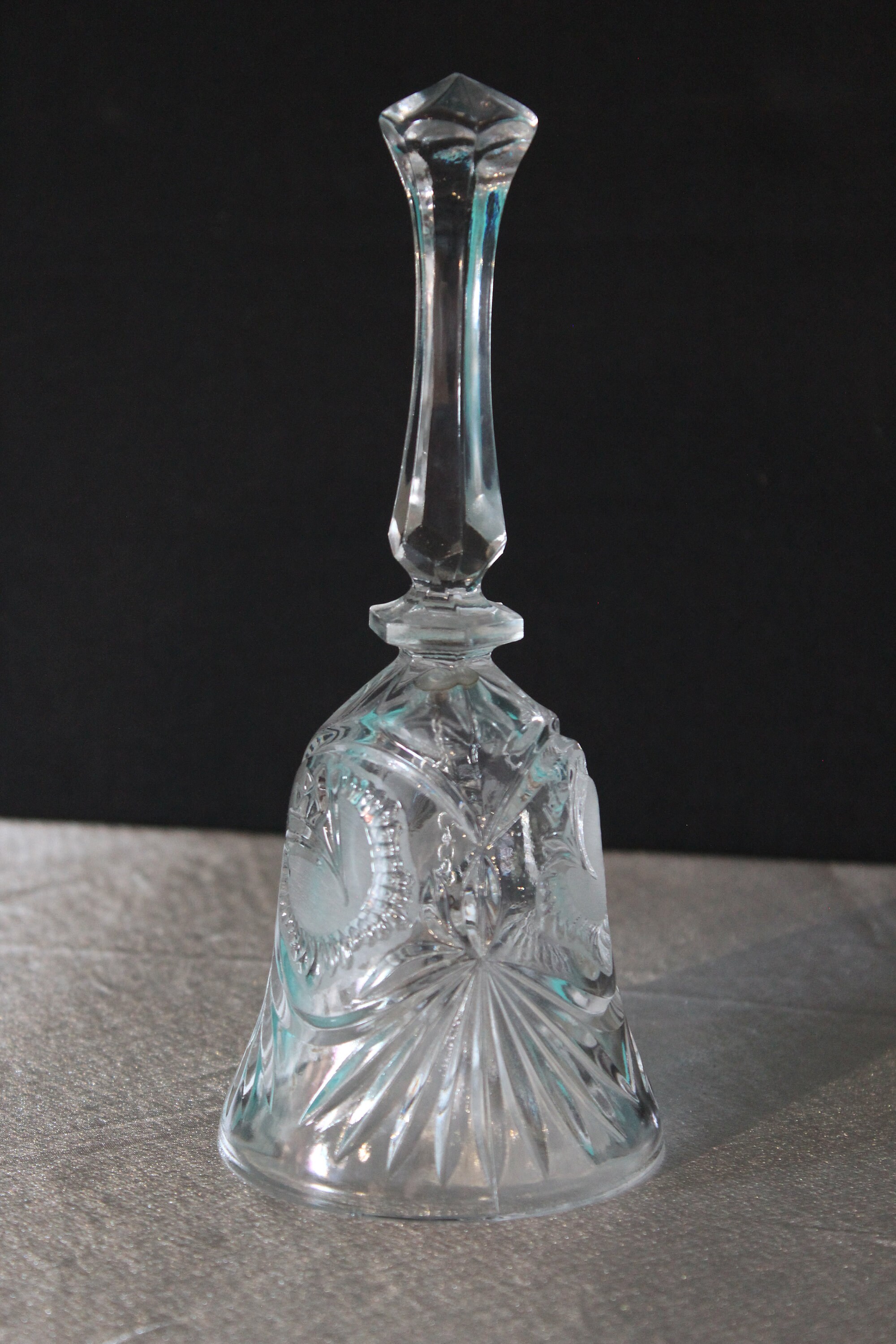 1920 Lead Crystal Cut Glass Dinner Bell With Daisy Cut, Cut Glass Lead ...