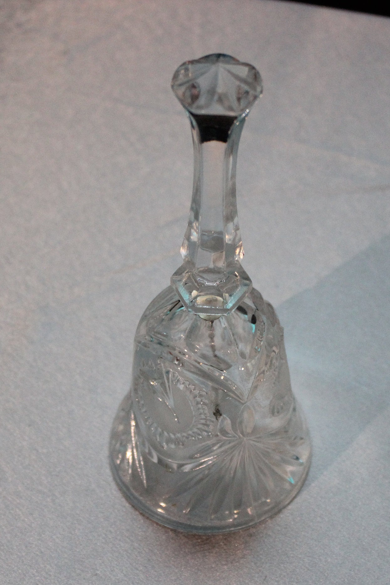 1920 Lead Crystal Cut Glass Dinner Bell With Daisy Cut, Cut Glass Lead ...