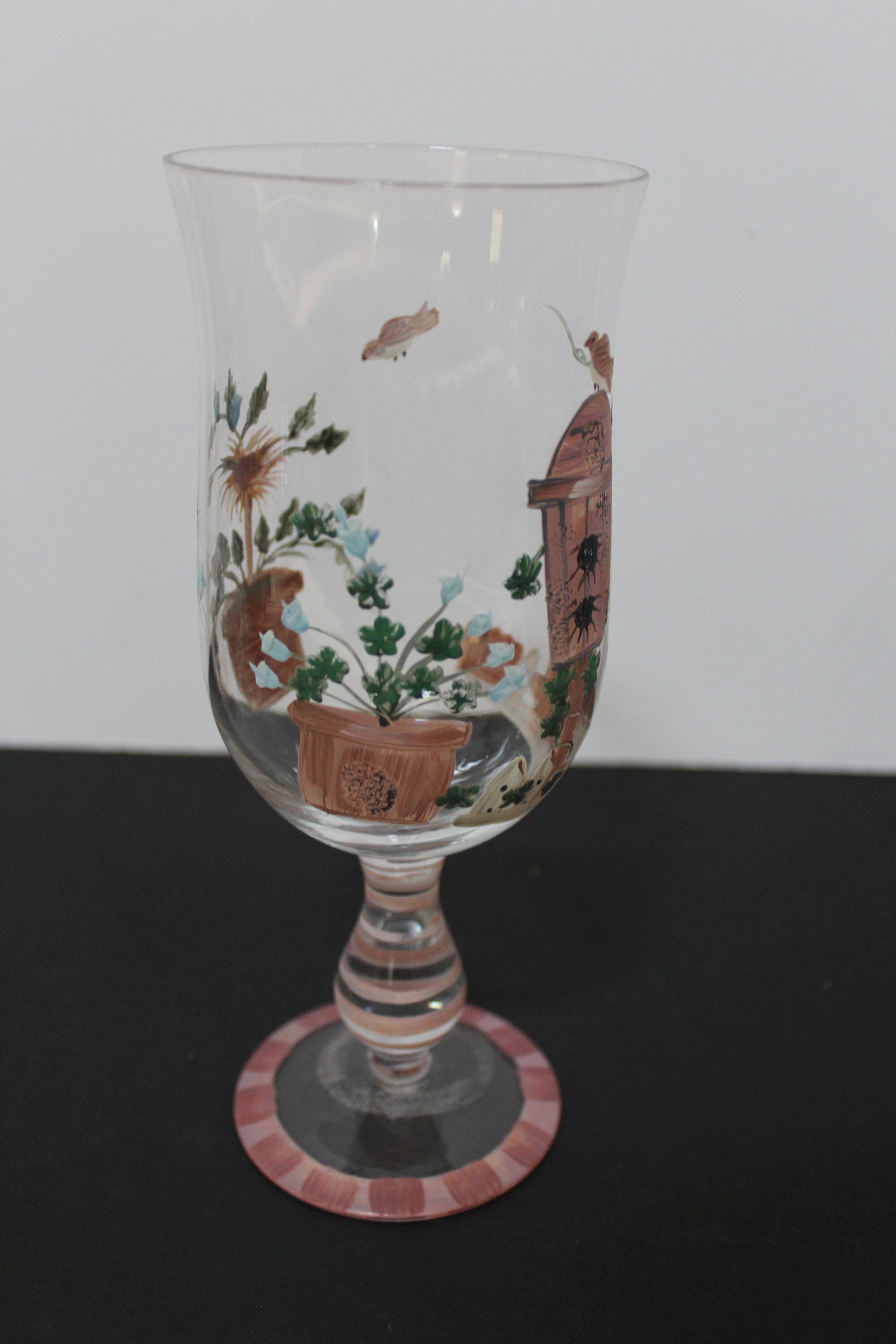 Hand Painted Stem Wine Glasses - Etsy