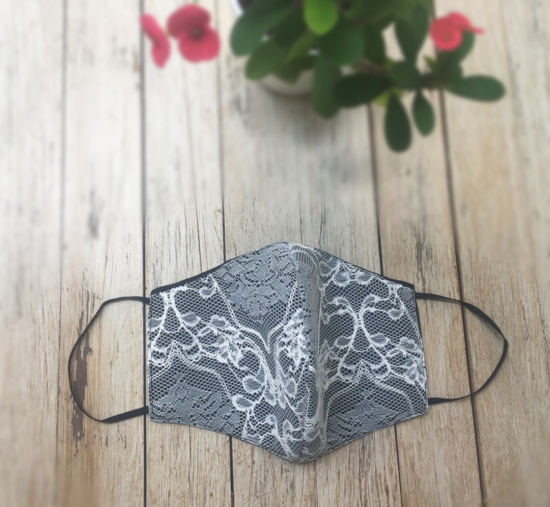 Chic Face Mask, Lace Mesh Fashion Face Mask, Mouth Cover, Washable and ...
