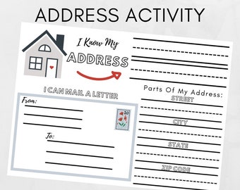 Address Writing Practice Worksheet,homeschool Printable, Educational ...