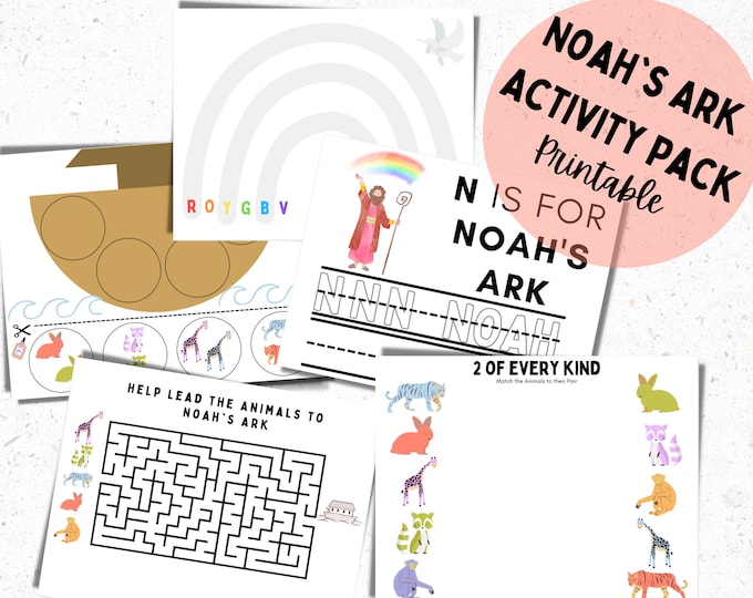 Noah's Ark Printable, Bible Activity for Kids, Genesis Old Testament ...