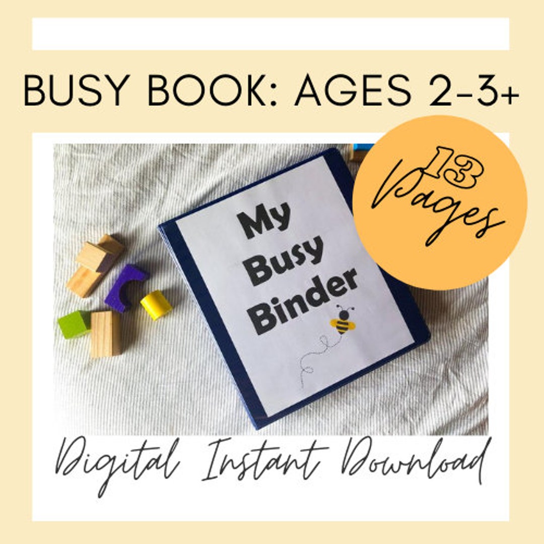 Busy Binder Printable | Ages 2-3+ Toddler Activities - Etsy