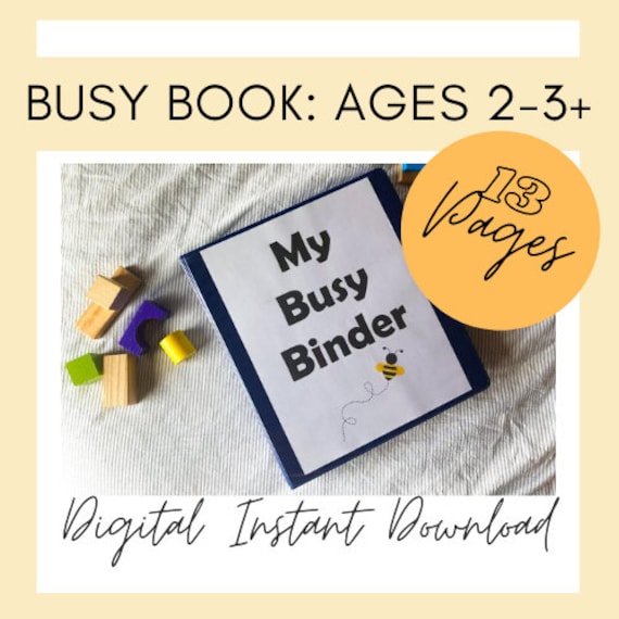 Busy Binder Printable Ages 2-3 Toddler Activities | Etsy