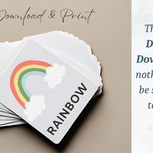 Weather Cards, Montessori Flashcards, Pre-school Cards, Rainbow ...