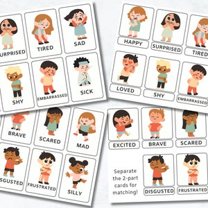 Kid Emotions Flash Cards, Feelings Flash Cards, Emotions Flashcards ...