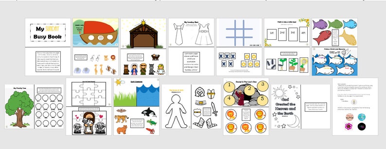 Bible Busy Book Church Busy Book Sunday School Lessons - Etsy