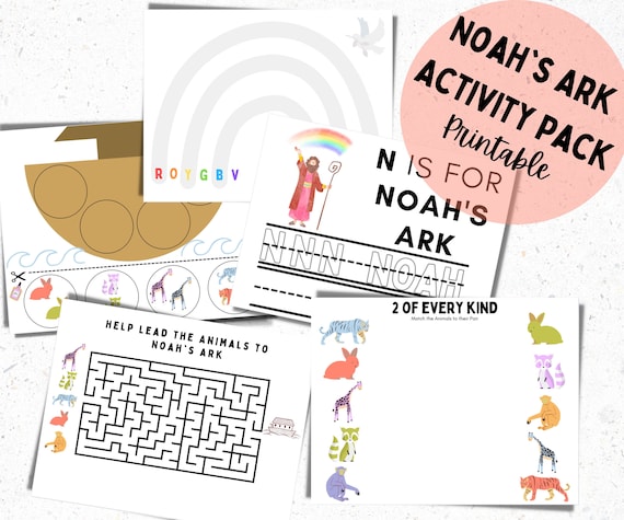 Noah's Ark Printable Bible Study Kids Noahs Ark Craft - Etsy