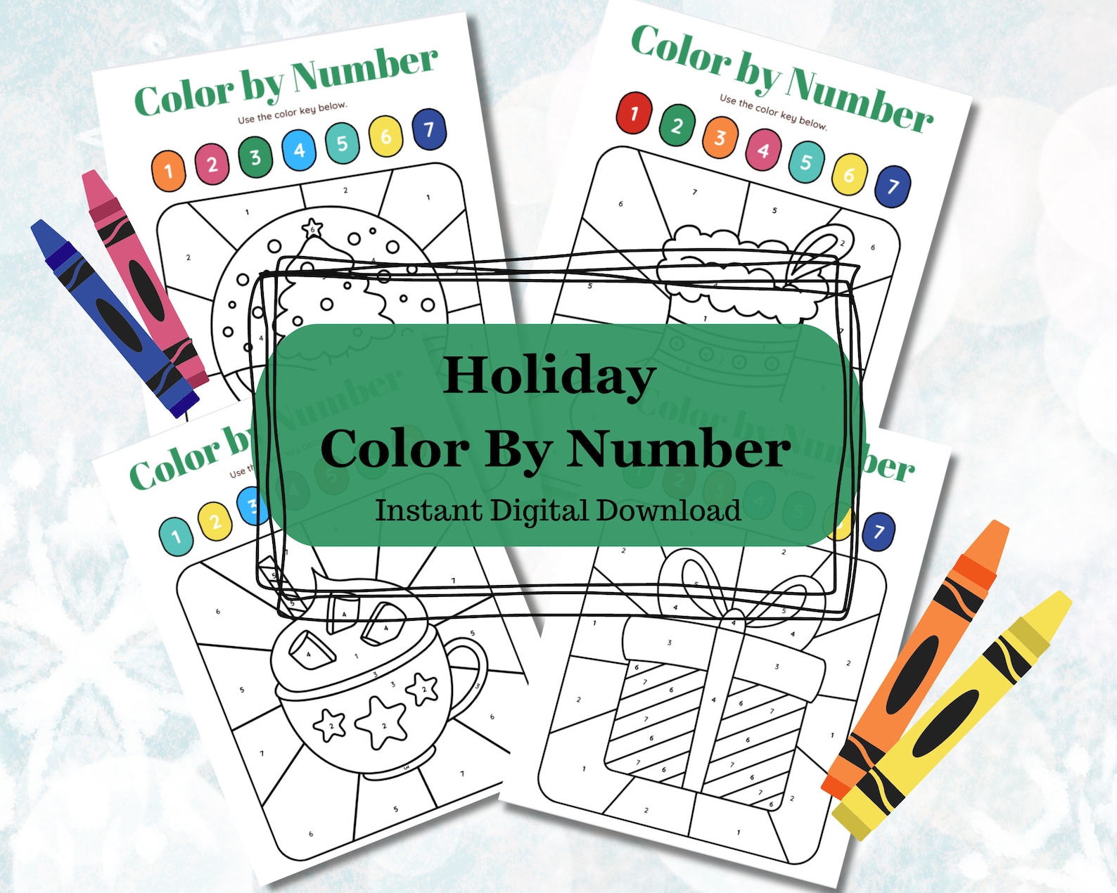 Christmas Color by Number, Kids Christmas Coloring Pages, Christmas ...