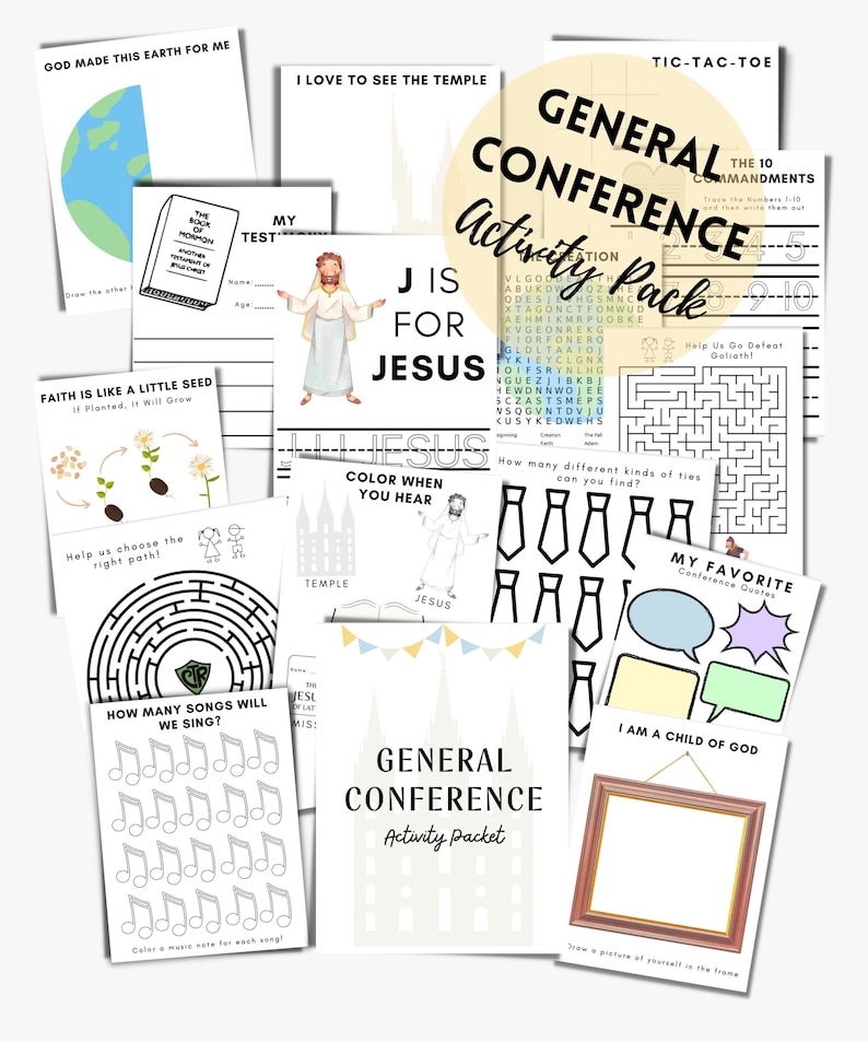 General Conference Packet for Kids Primary, 2025 General Conference ...