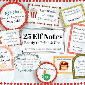 Elf on the Shelf Kit, Elf Notes Printable Christmas Digital Download ...