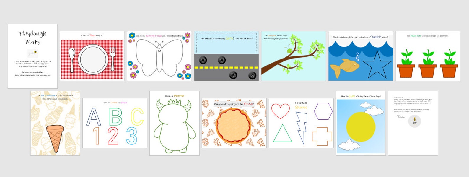 Playdoh Mats Playdough Homeschool Preschool Mats | Etsy