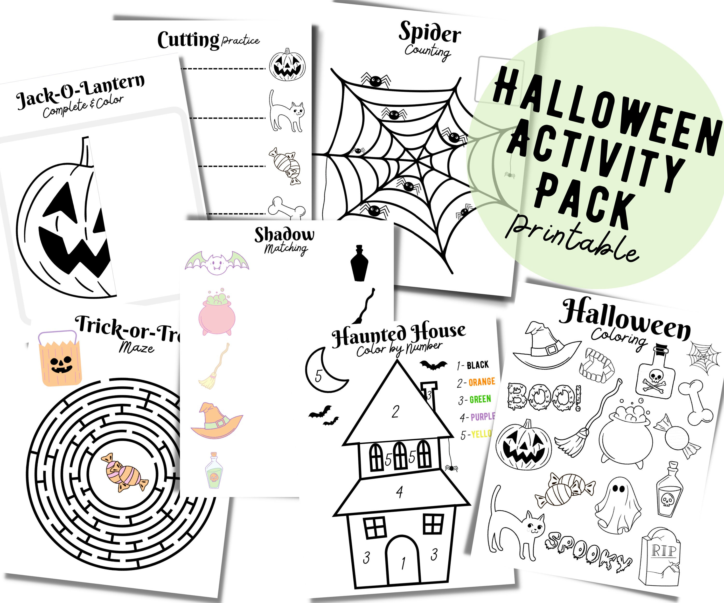 Halloween Activity Book, Halloween Games, Kids Preschool Halloween ...