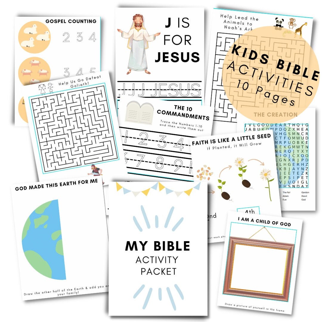 Bible Study Printable Kid, Sunday School, Come Follow Me 2022, Kids ...