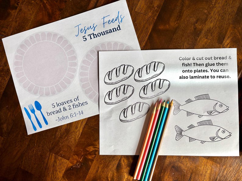 Jesus Feeds 5 Thousand Printable Bible Study Kids, Armor of God Craft ...