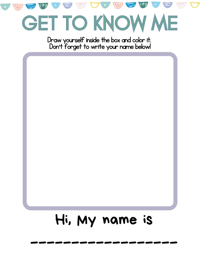 All About Me Print, First Day Worksheet, Back to School, Question's for ...