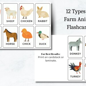 Farm Animal Flashcards for Kids, on the Farm Printable Flashcards ...