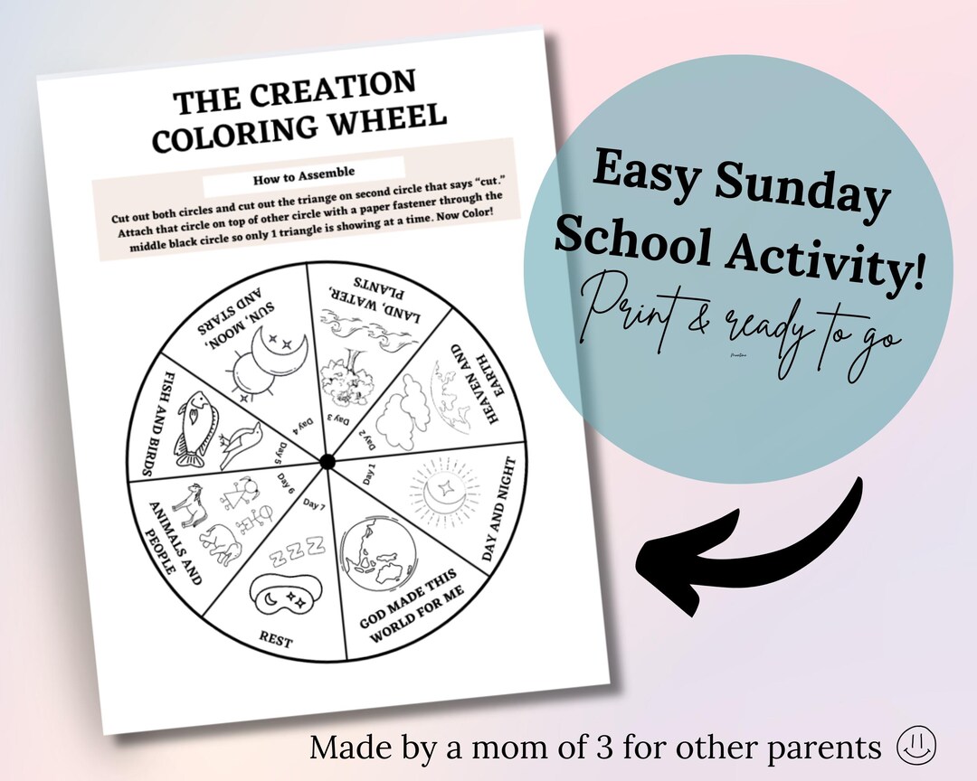 7 Days of Creation Bible Craft for Kids, Sunday School Bible Lesson ...