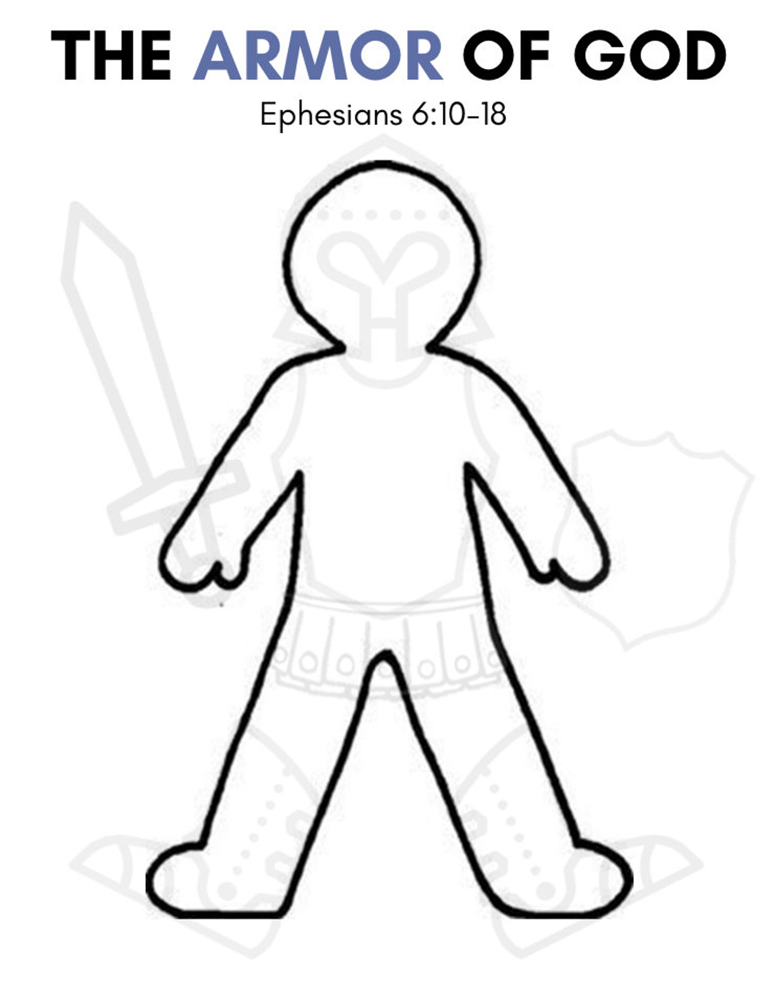 Armor of God Printable Bible Study Kids Armor of God Craft - Etsy