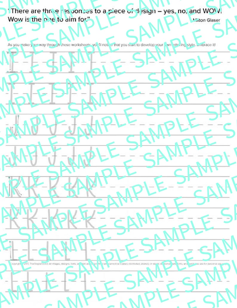 San Serif Worksheets / Hand Lettering Worksheets / Monoline - Etsy