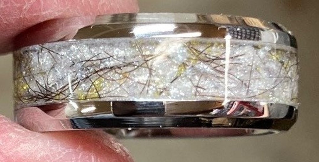 Memorial Rings Inlayed With Hair for Men, Women, Loved One Memorial ...