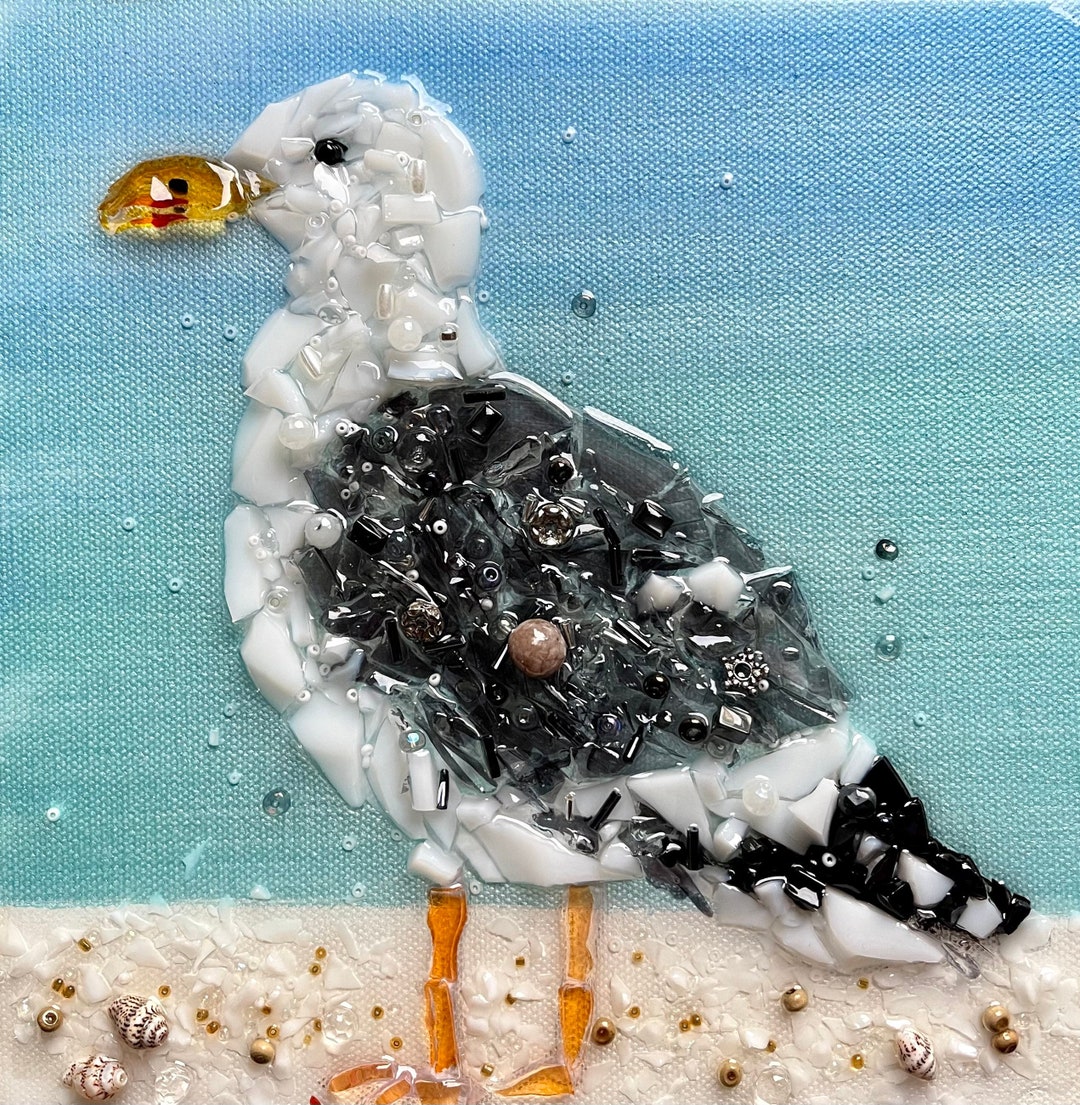 Seagull Glass and Resin Art Glass Art Wall Art Epoxy Resin Art Gift ...