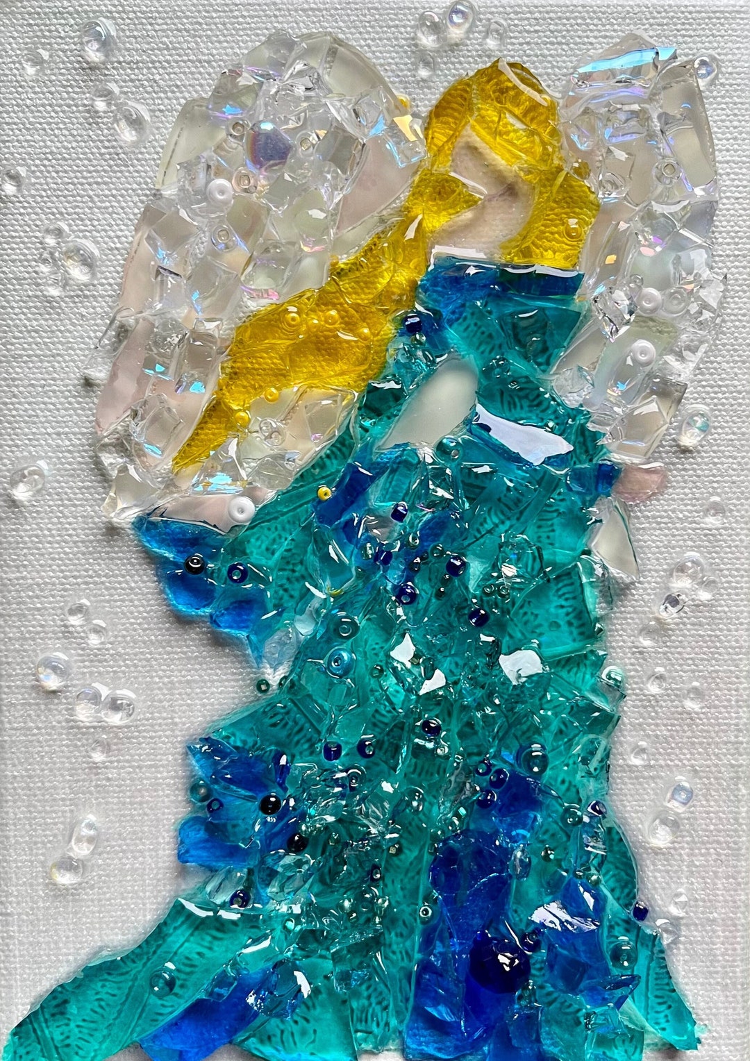 Angel Glass and Resin Art Glass Art Wall Art Epoxy Resin Art Gift Ideas ...