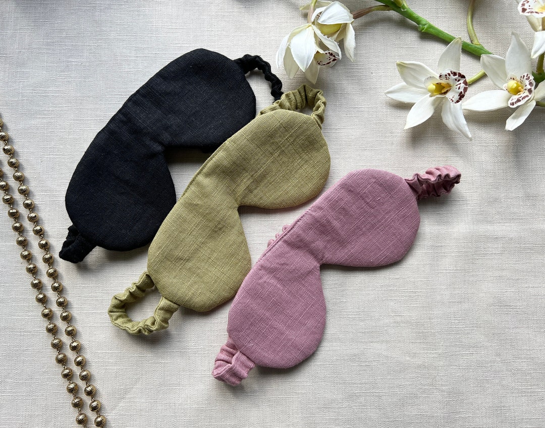 Handmade Linen Sleep Mask: Organic Bamboo Fiber, Travel Blindfold - Etsy