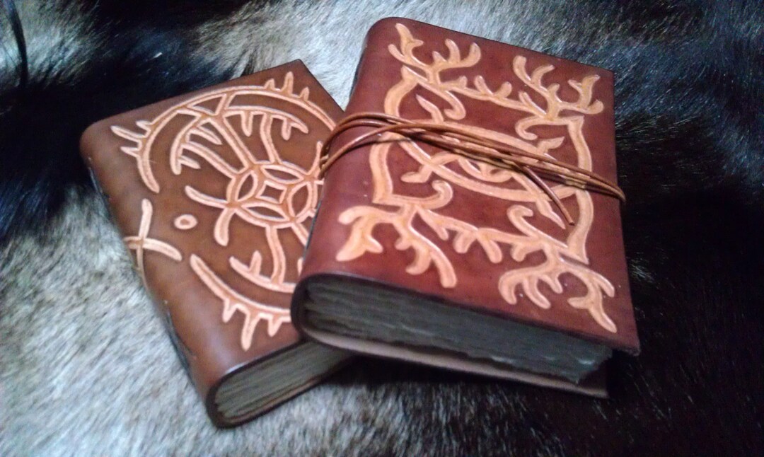Viking Ragnarok Leather Grimoire LARP Book Parchment Paper - Etsy