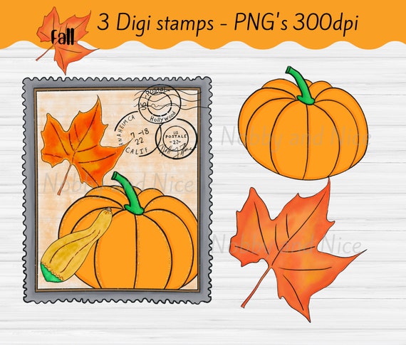 Fall Digi Stamps Postage Stamp Digi Stamp Digital Stamps - Etsy
