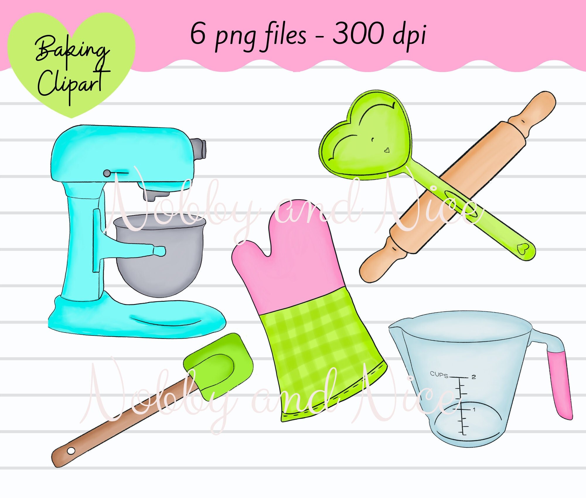 Baking Clipart Baking Clipart Set Cooking Tools Clipart - Etsy