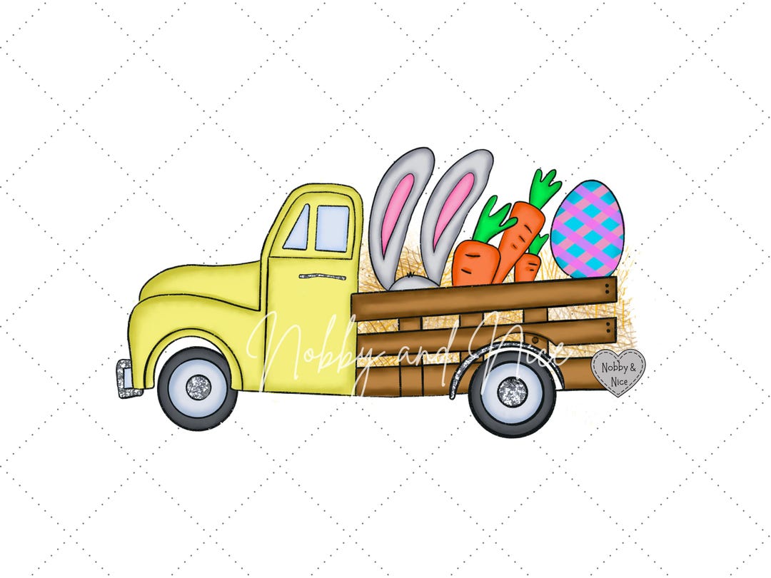 Watercolor Easter Truck Clipart, Easter Sublimation Png Designs, Hand ...