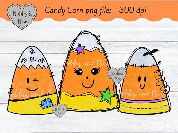 Candy Corn Clipart Halloween Clipart Cute Digital Stamps - Etsy