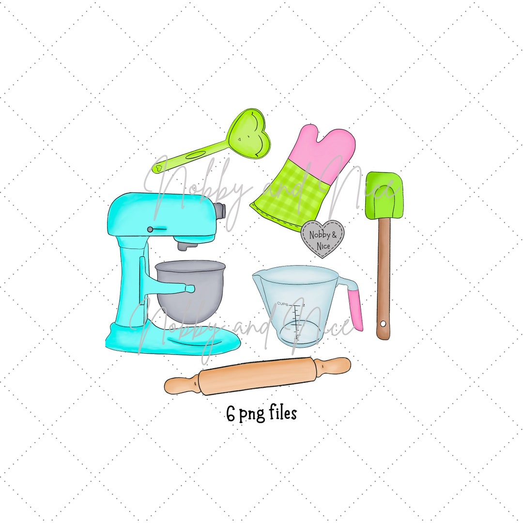 Baking Clipart, Watercolor Baking Clipart Set, Cooking Tools Clipart ...