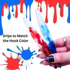 Resin Crochet Hooks | Drip Paint | Handcrafted Transparent Hooks With ...