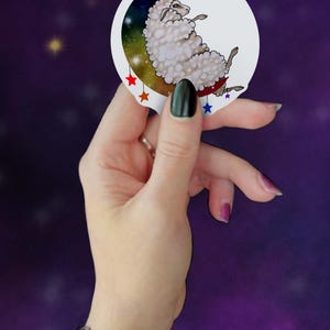 Holographic Counting Sheep Sticker With Moon & Stars / Vinyl Sticker ...