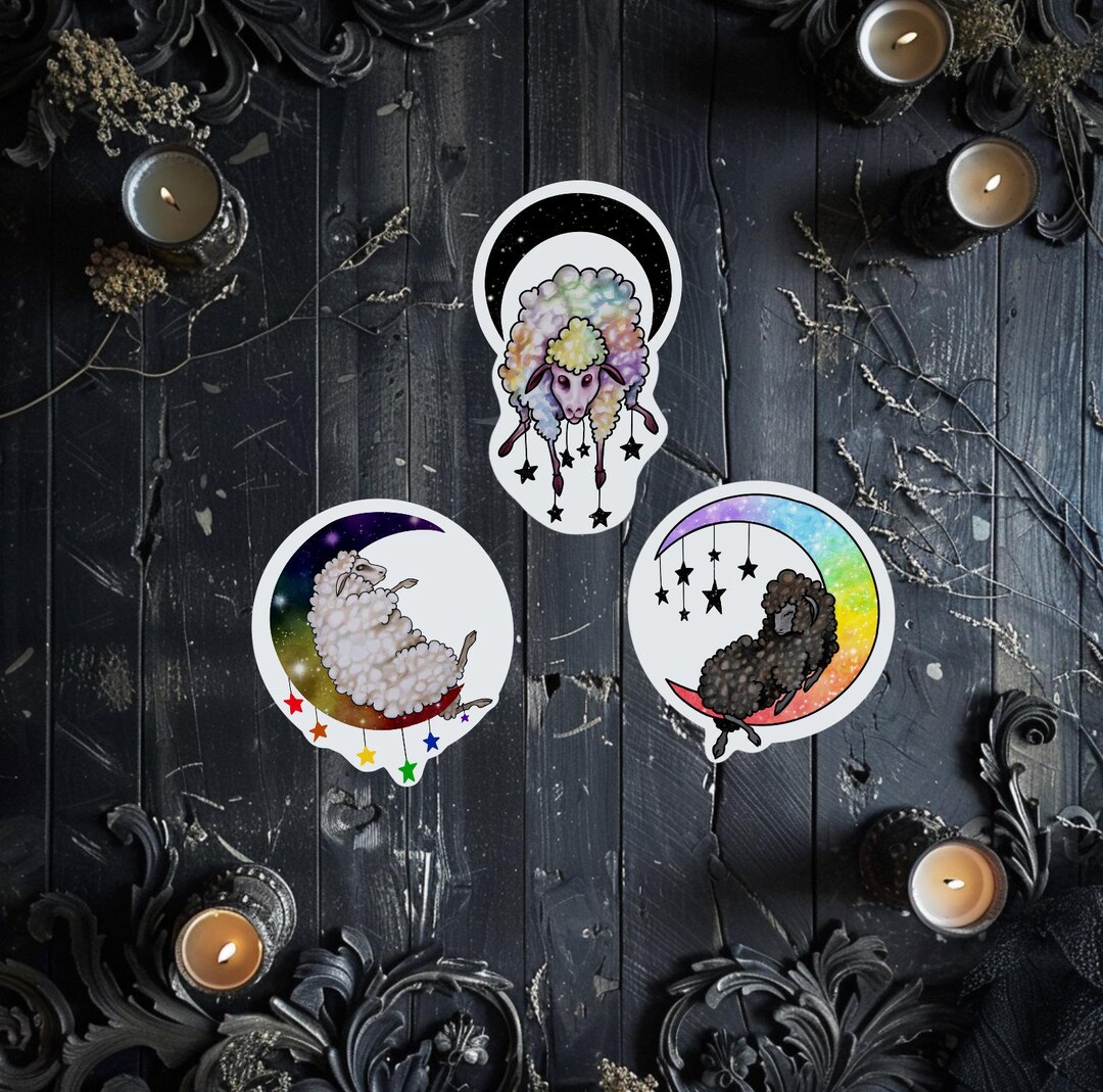 Holographic Counting Sheep Sticker With Moon & Stars / Vinyl Sticker ...