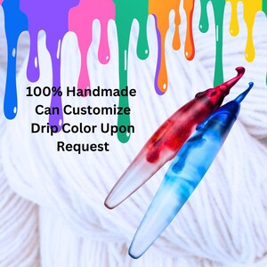 Resin Crochet Hooks | Drip Paint | Handcrafted Transparent Hooks With ...