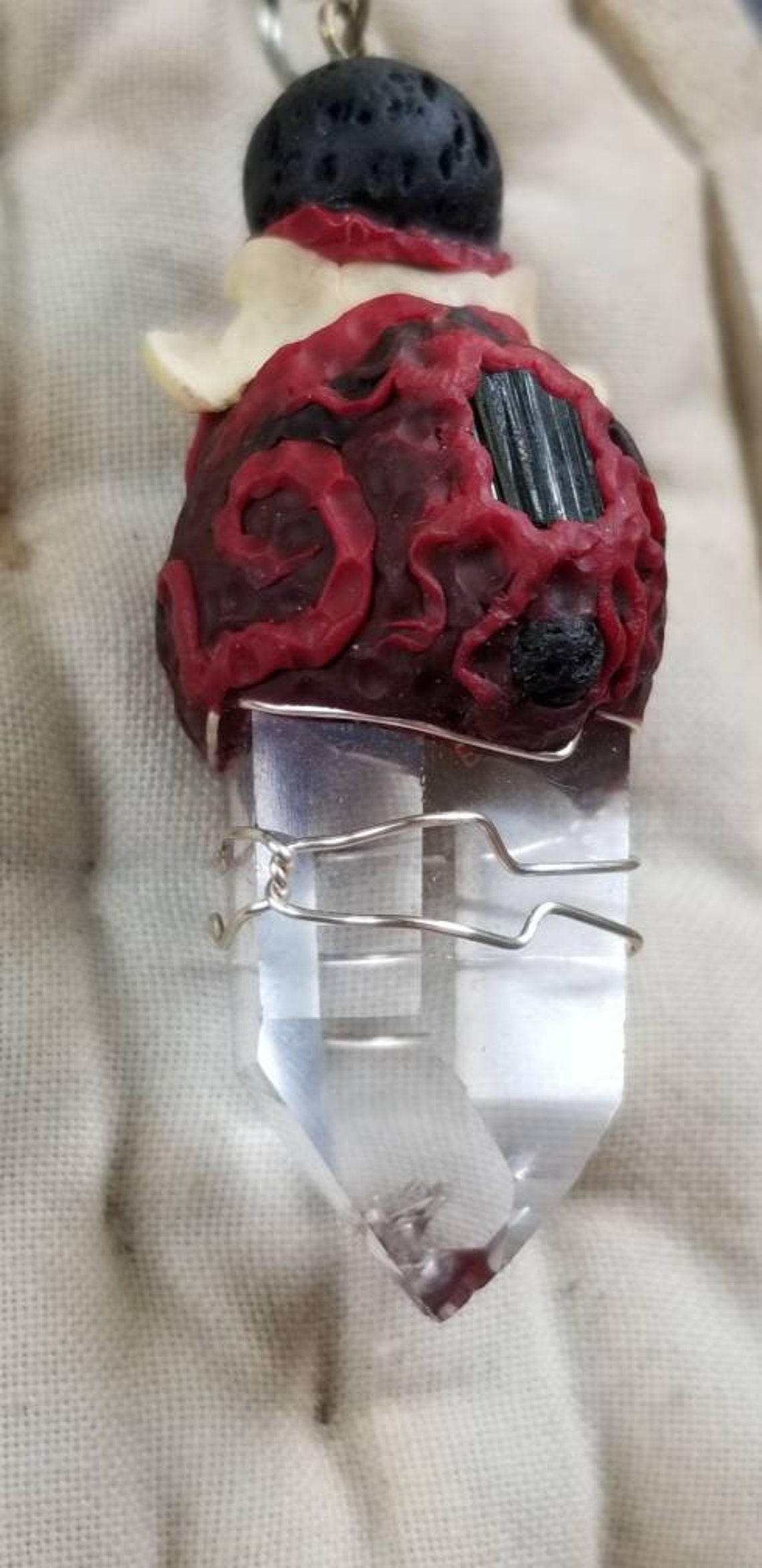 Necro Tribal Points with Bone and High Quality Crystal - Etsy UK