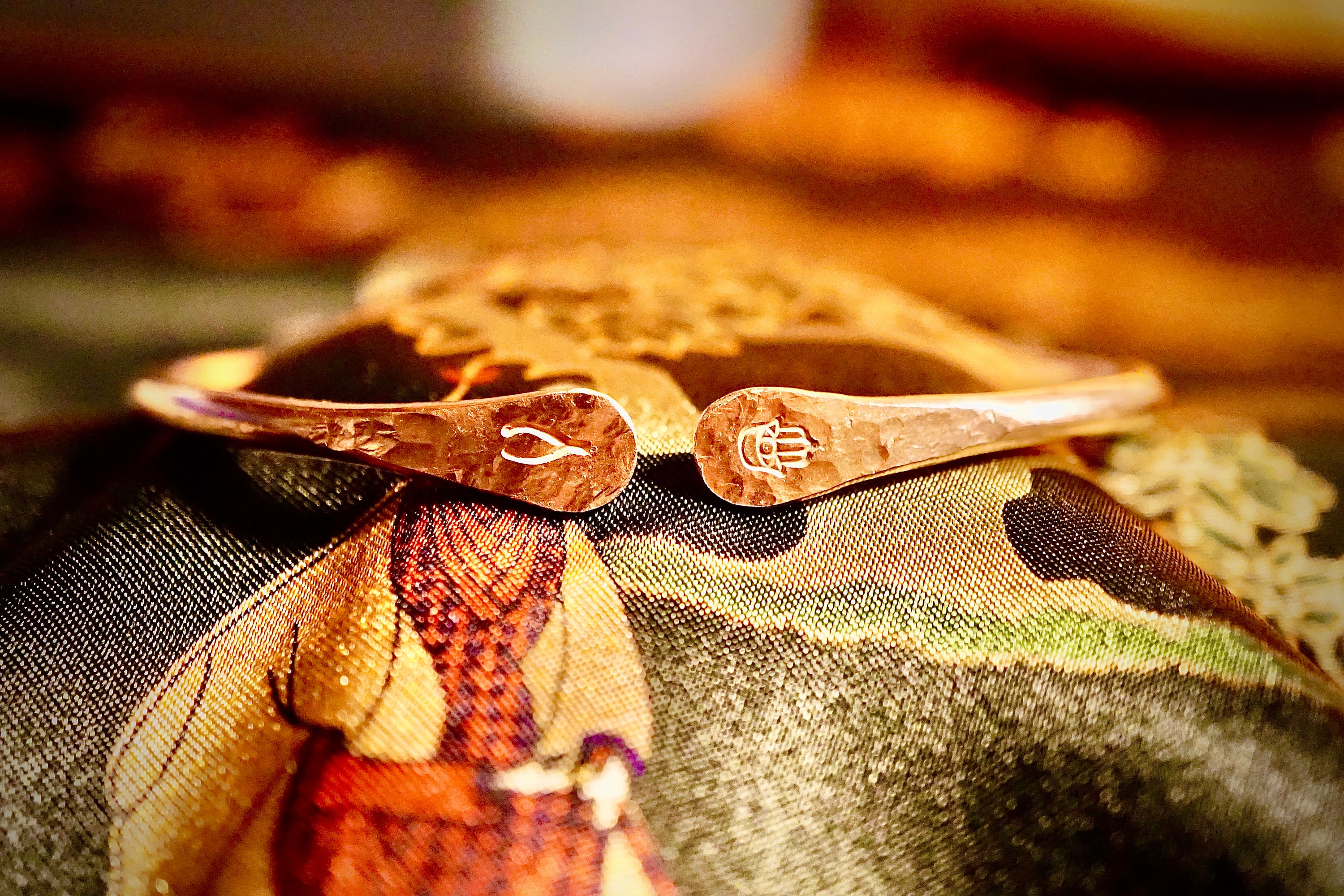 Thick Copper Bangle With Letter Number Symbol Engraving | Etsy