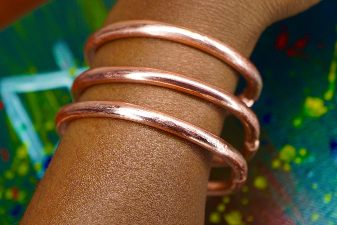 Thick XL Heavy Copper Bangle | Pure Thick Copper Bracelet | Copper Cuff ...