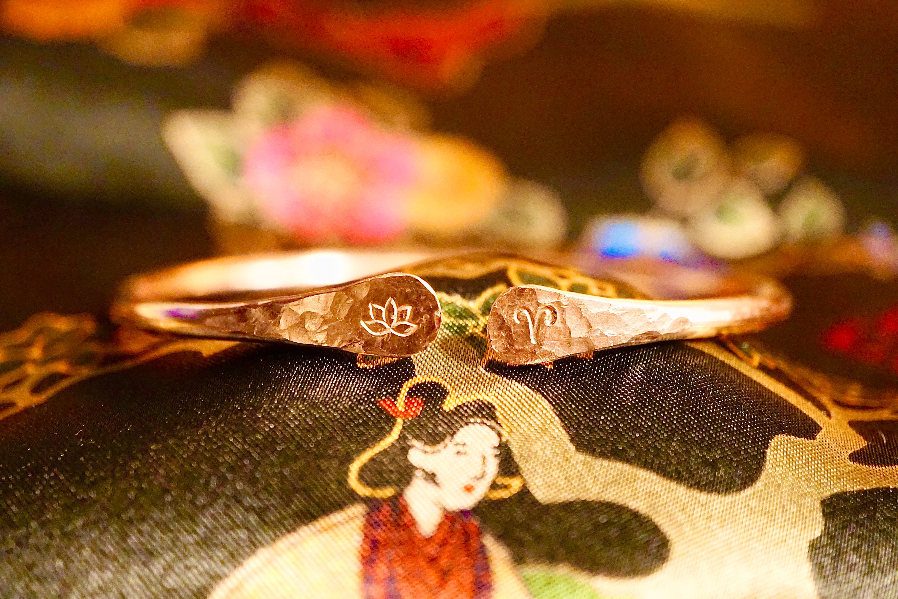 Thick Copper Bangle With Letter Number Symbol Engraving - Etsy