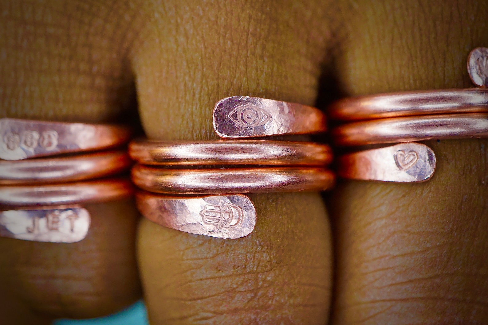 Personalized Copper Stamp Rings Custom Engraved Rings Men - Etsy