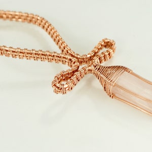 Rose Quartz Ankh Copper Wire Wrap Pendant Necklace | Etsy