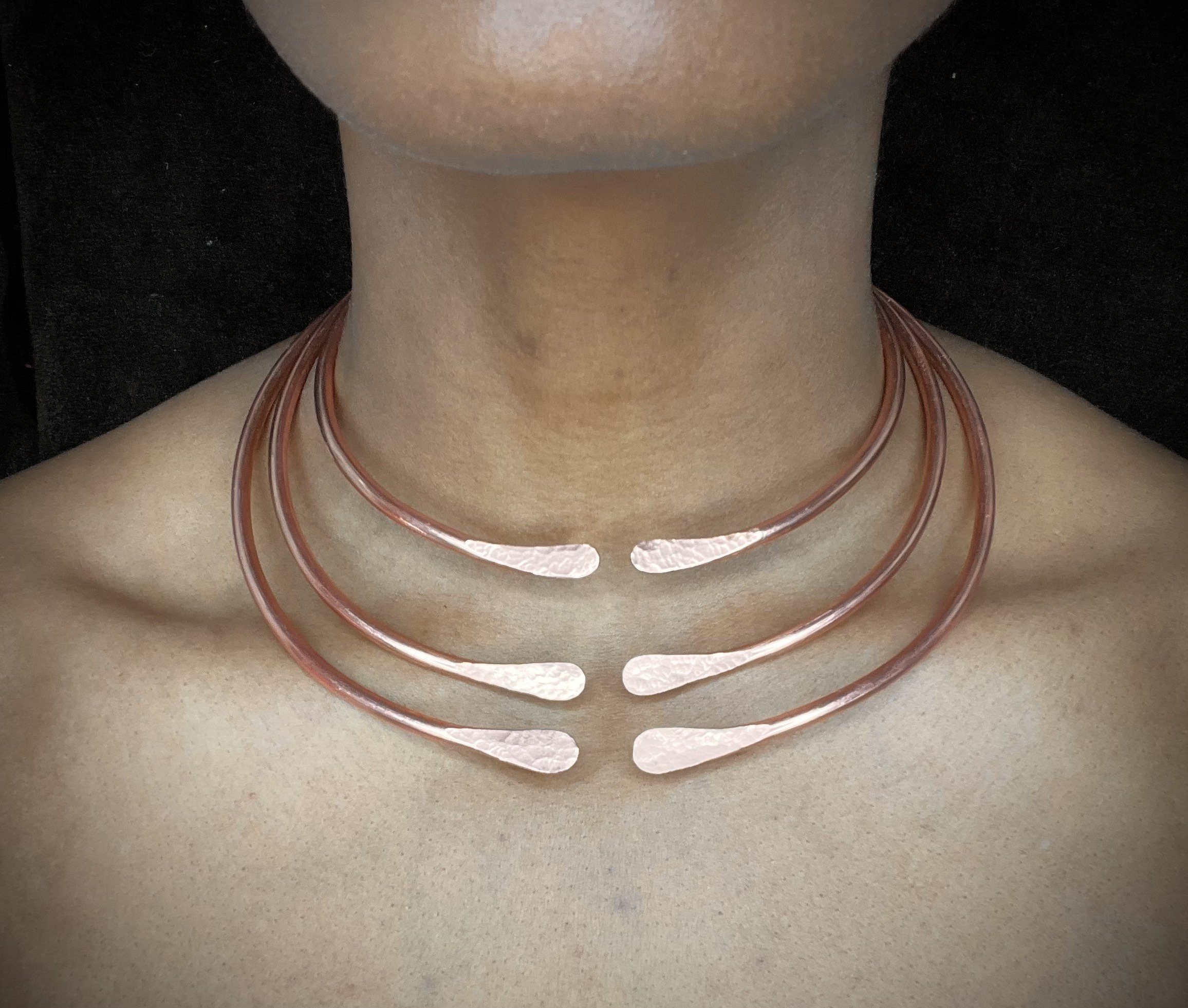 Textured Flattened Engraved Copper Neck Choker Copper - Etsy
