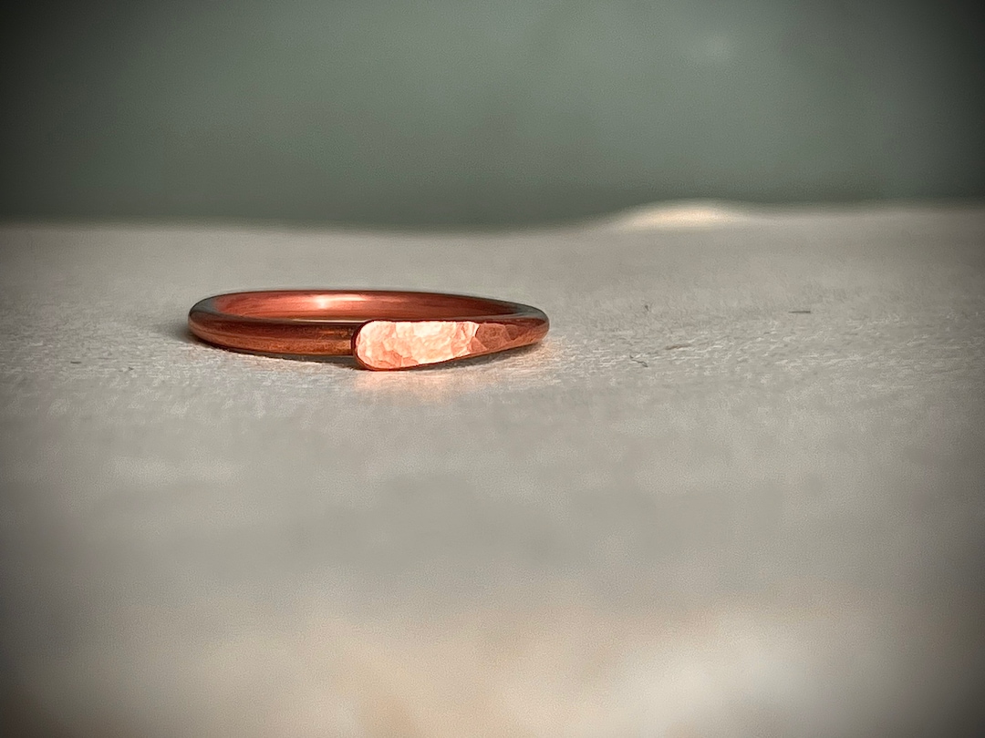 Small Pure Copper Band Textured Adjustable Ring | Arthritis Ring | Gift ...