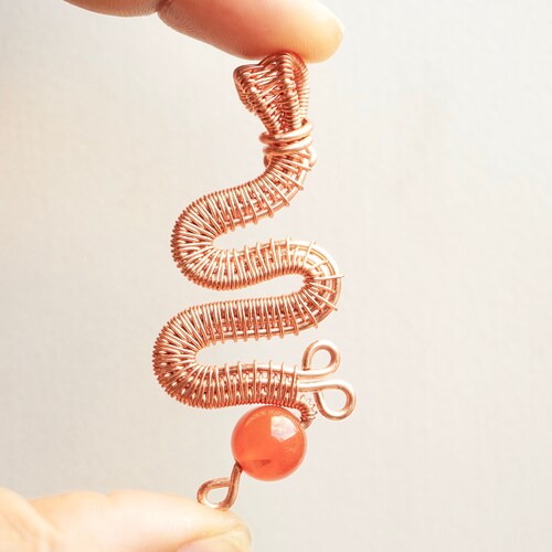 Rose Quartz Ankh Copper Wire Wrap Pendant Necklace - Etsy